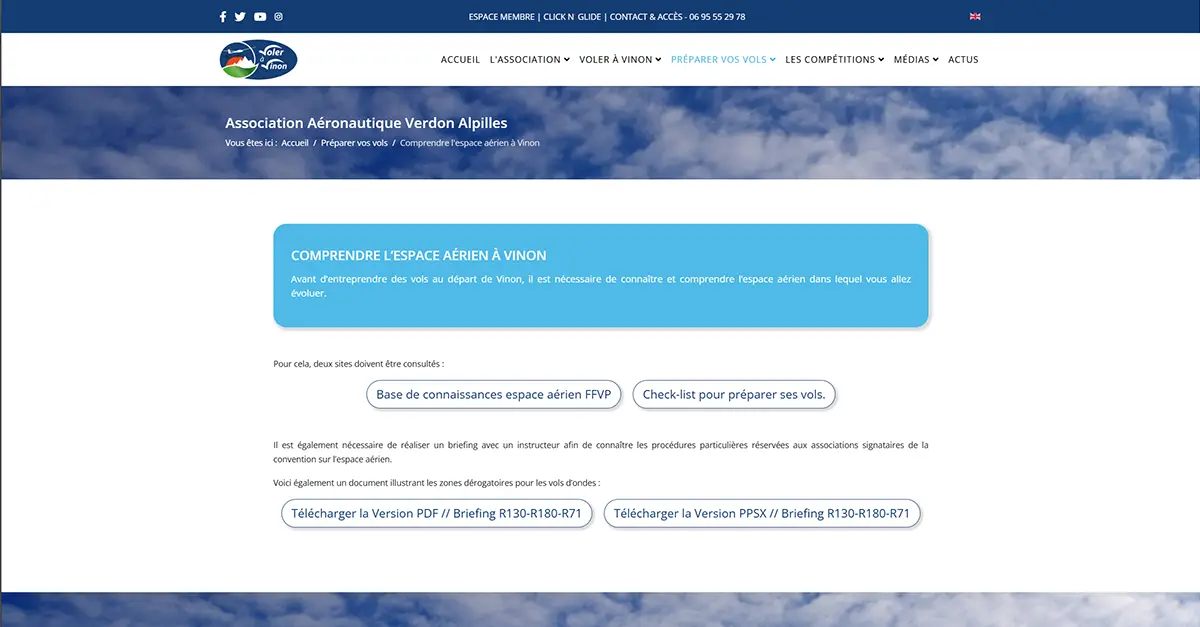 Comprendre l'espace aérien de notre club de vol à voile à Vinon